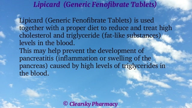 Lipicard Tablets (Generic Fenofibrate Tablets) | PDF