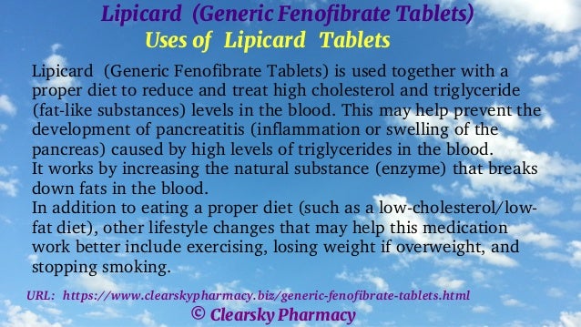 Lipicard Tablets (Generic Fenofibrate Tablets) | PDF