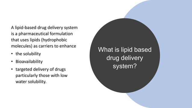 LIPID based drug delivery system | PPTX | Chemistry | Science