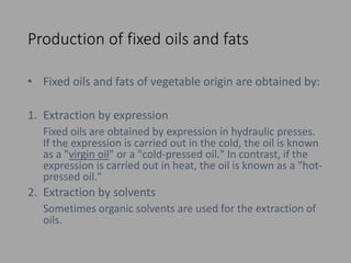 Lipids (fixed oils and fats ) | PPTX