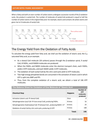 Lipid catabolism (fatty acid oxidation) | PDF