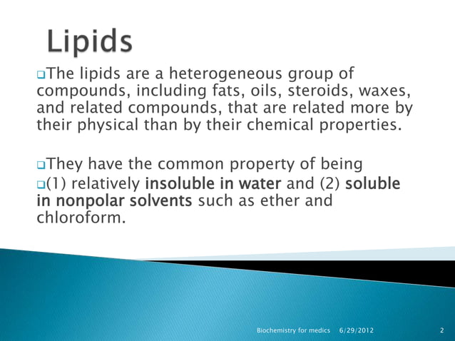 Lipid chemistry | PPTX | Chemistry | Science