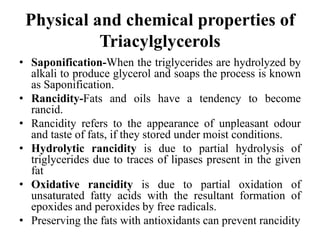 Lipid chemistry | PPTX