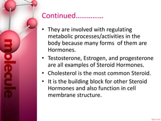 Lipid Classification and Structure function | PDF