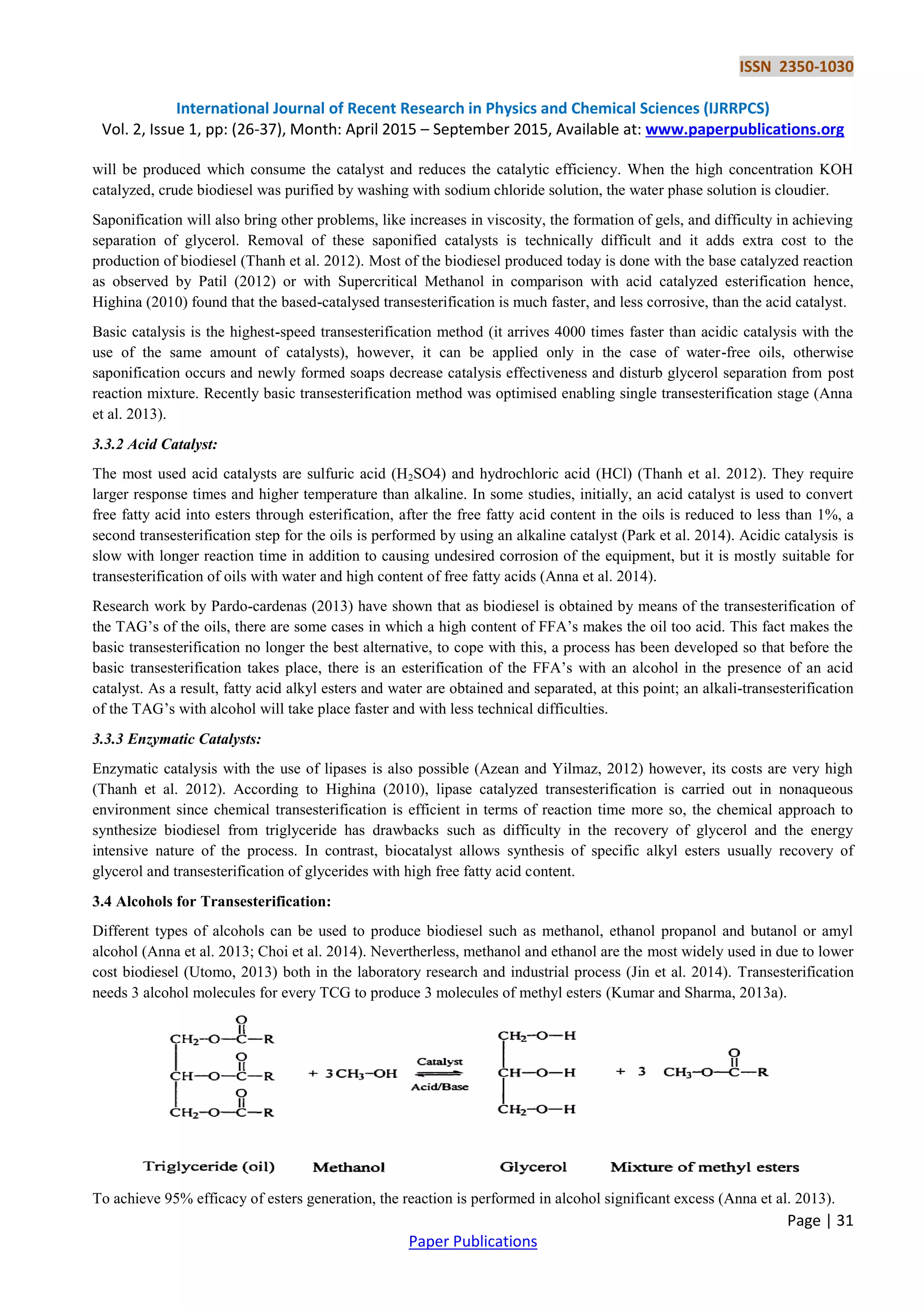 LIPID EXTRACTION AND TRANSESTERIFICATION TECHNIQUES OF MICROALGAE –A REVIEW | PDF