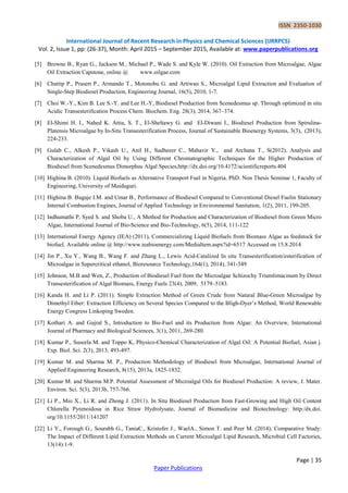 LIPID EXTRACTION AND TRANSESTERIFICATION TECHNIQUES OF MICROALGAE –A ...