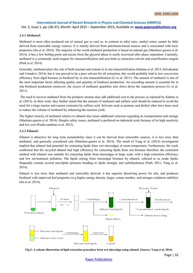 LIPID EXTRACTION AND TRANSESTERIFICATION TECHNIQUES OF MICROALGAE –A REVIEW | PDF | Chemistry ...