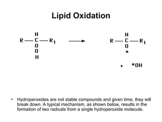 Lesson on Lipids Oxidation, Mechanism of lipids | PPT