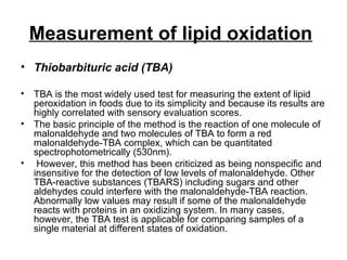Lesson on Lipids Oxidation, Mechanism of lipids | PPT