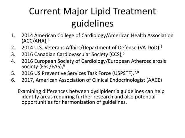 Lipid guidelines | PPTX | Endocrine and Metabolic Diseases | Diseases ...