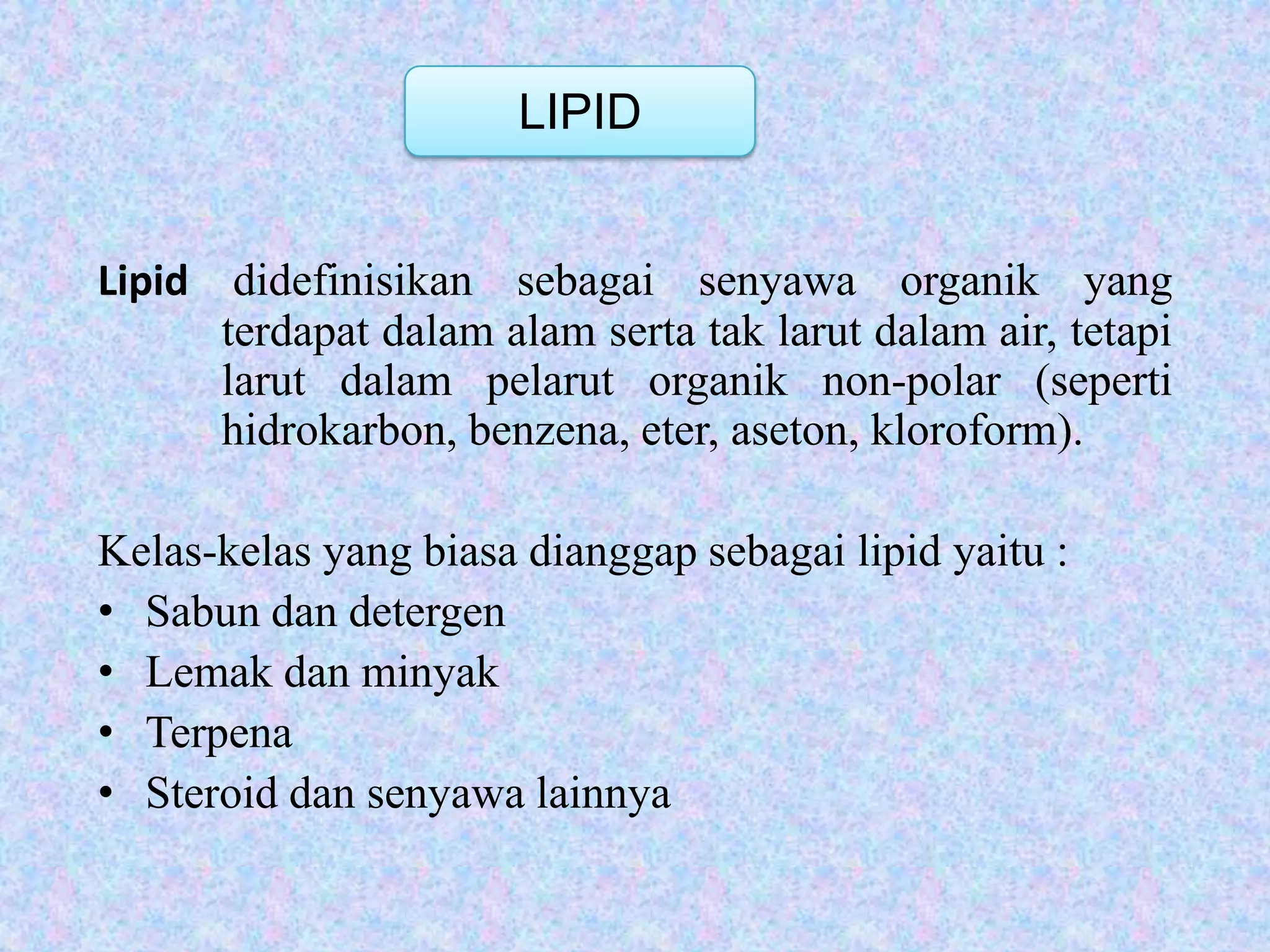 Lipid kimia organik ii | PPTX