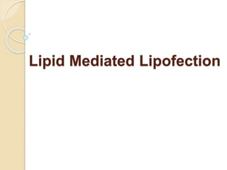 Lipid mediated lipofection | PPTX