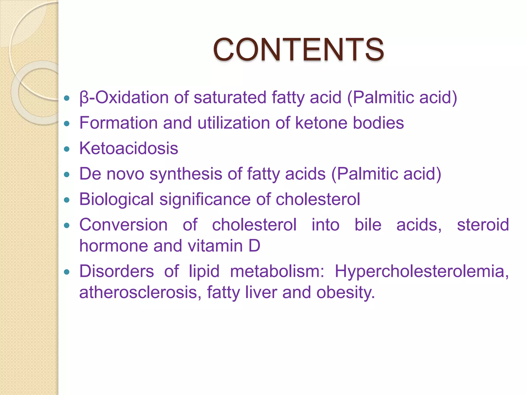 Lipid metabolism | PPTX
