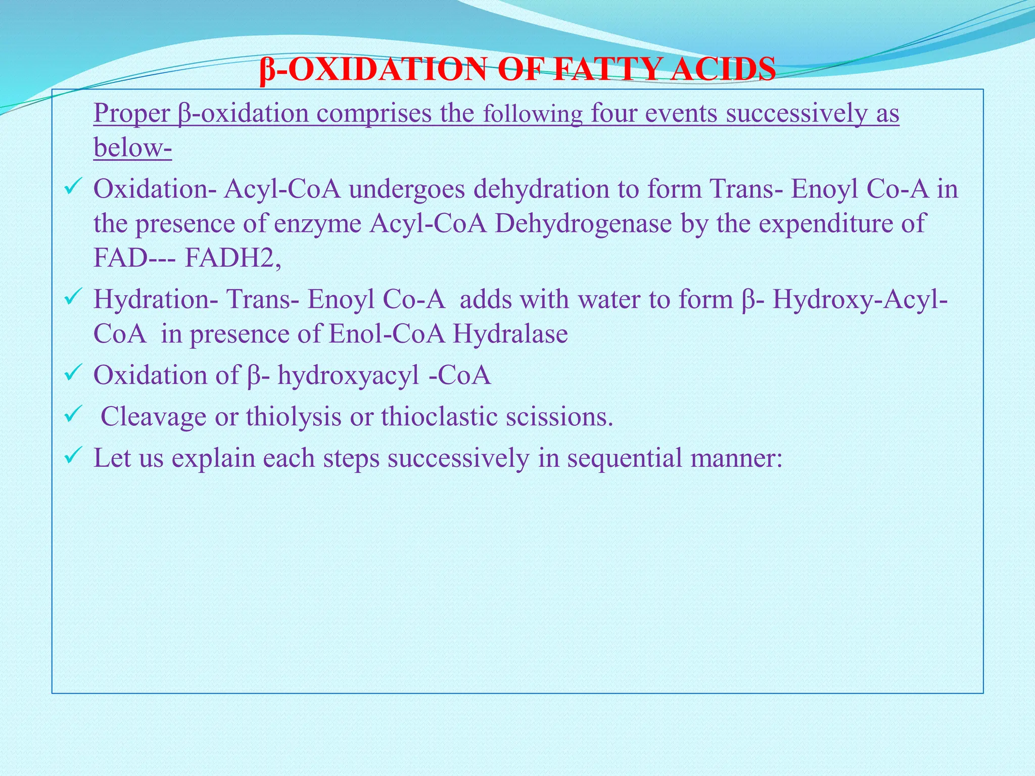 Lipid Metabolism-Lipolysis, Lipid synthesis, Beta Oxidation of Fatty ...
