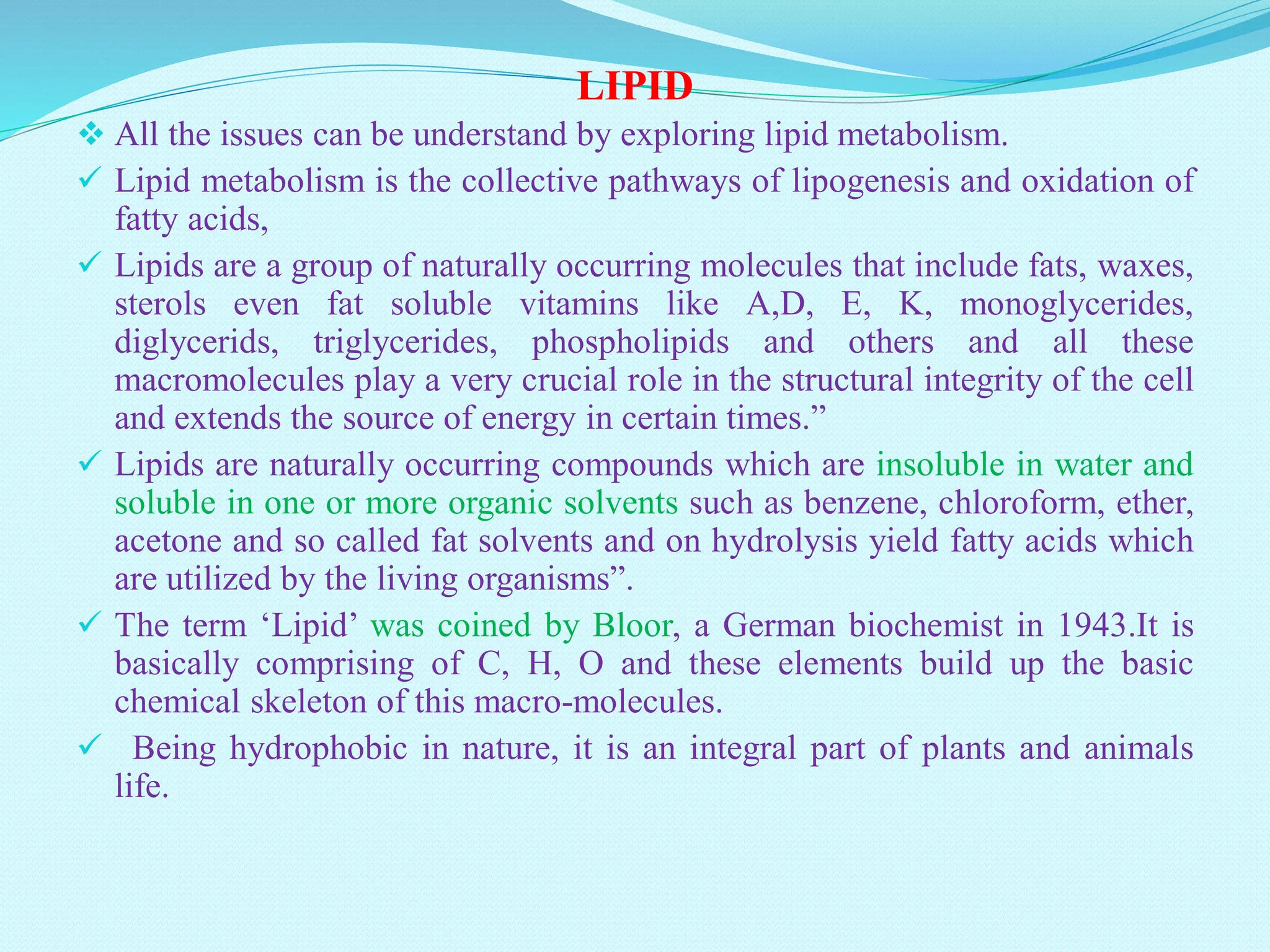 Lipid Metabolism-Lipolysis, Lipid synthesis, Beta Oxidation of Fatty ...