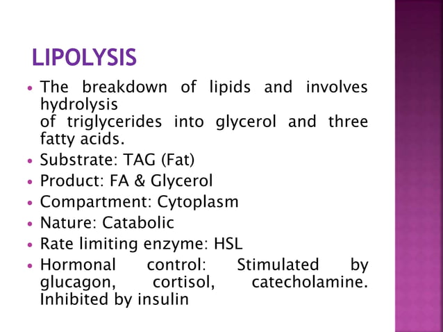 Lipolysis & Fatty acid oxidation | PPT