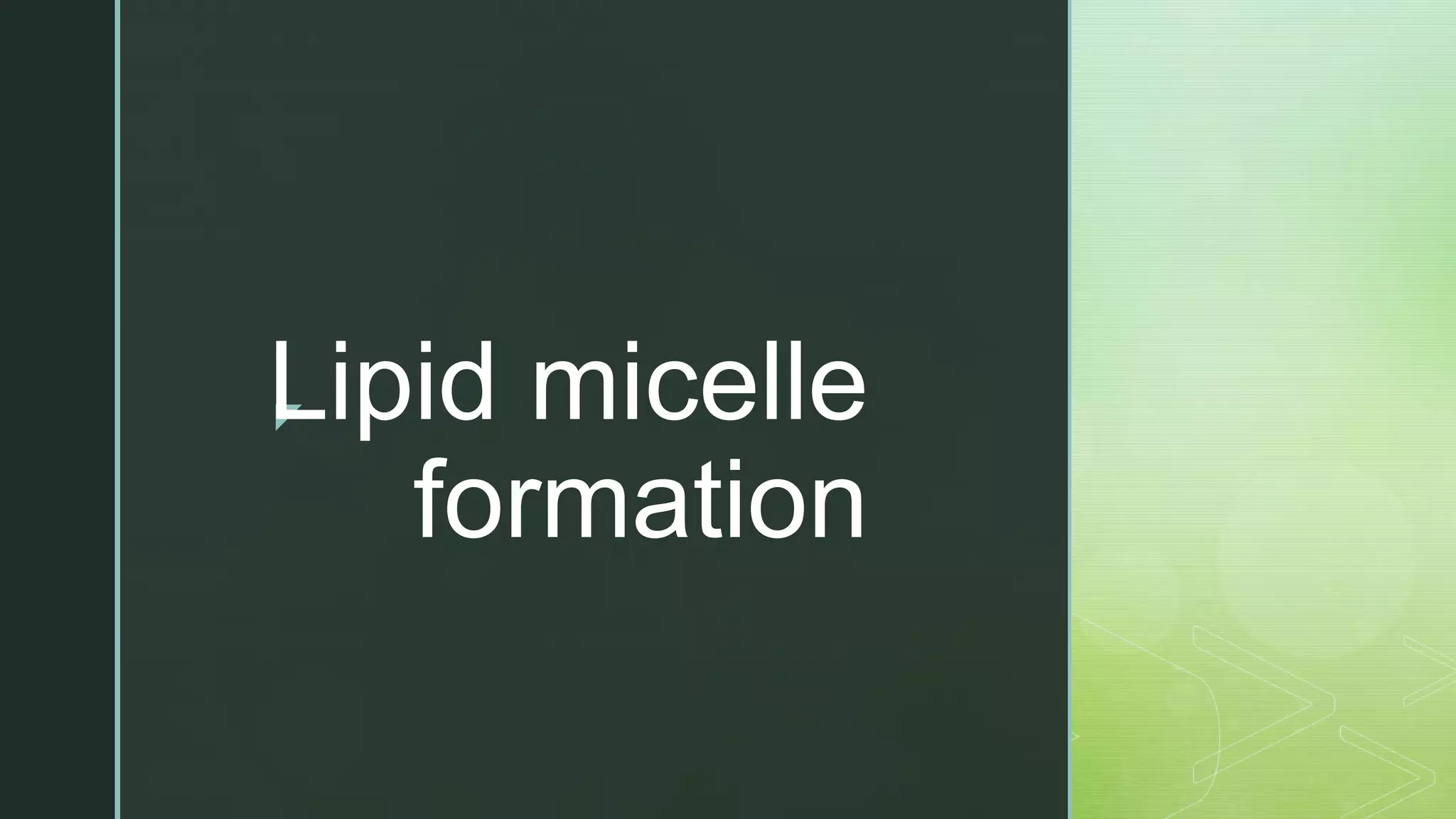 Lipid Micelle formation | PPTX