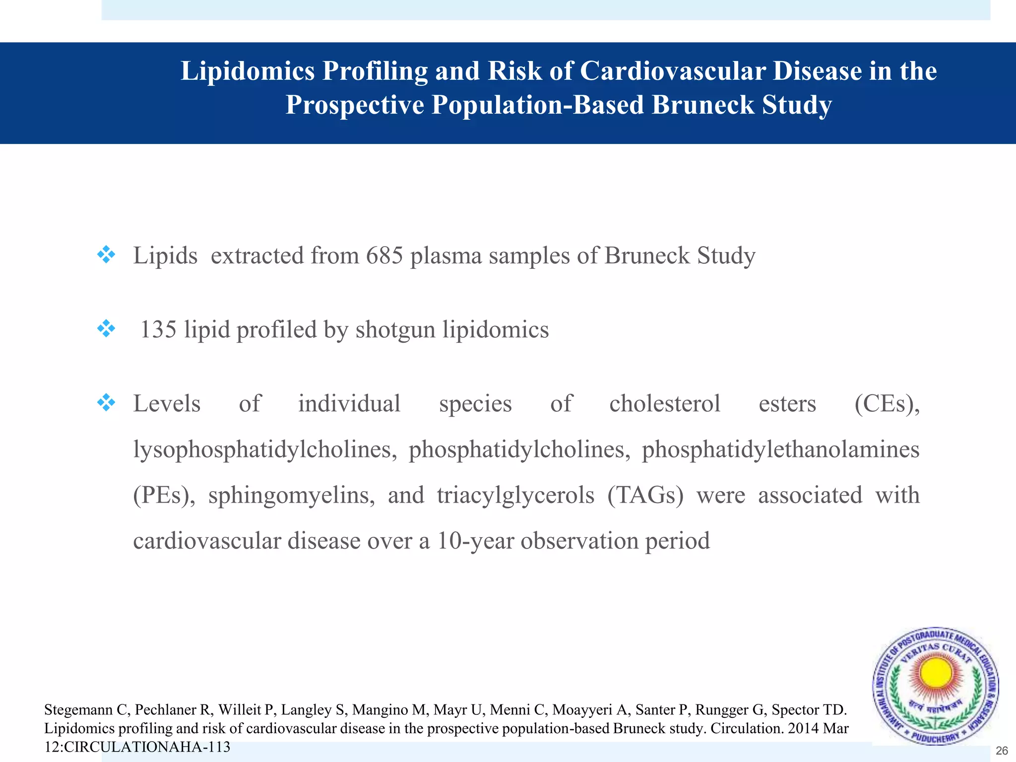 Lipidomics and Cardiovascular diseases | PPTX