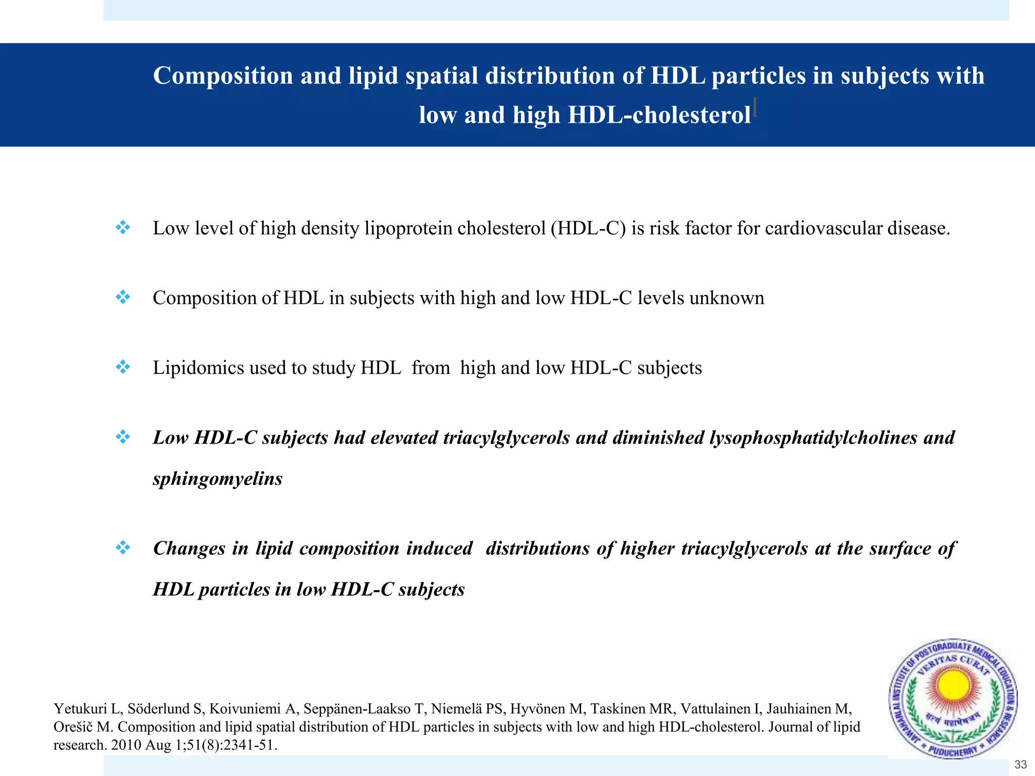 Lipidomics and Cardiovascular diseases | PPTX