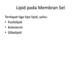 Lipid pada membran sel | PPTX