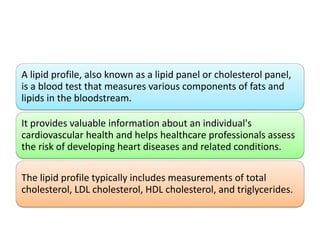 Lipid Profile Dyslipidemia and others.pptx | Heart and Cardiovascular ...