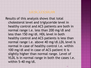 Lipid profile in acs | PPTX