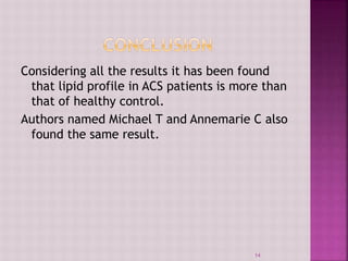 Lipid profile in acs | PPTX