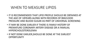 LIPID PROFILE,DISORDERS AND MANAGEMENT PPT.pptx