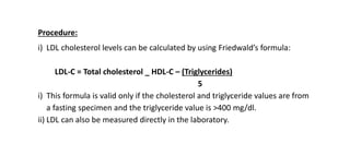 Lipid profile test ppt | PPTX