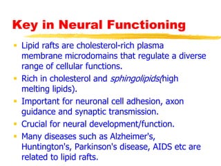 Lipid rafts an overview | PPTX