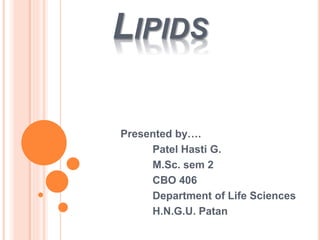 Lipids | PPTX