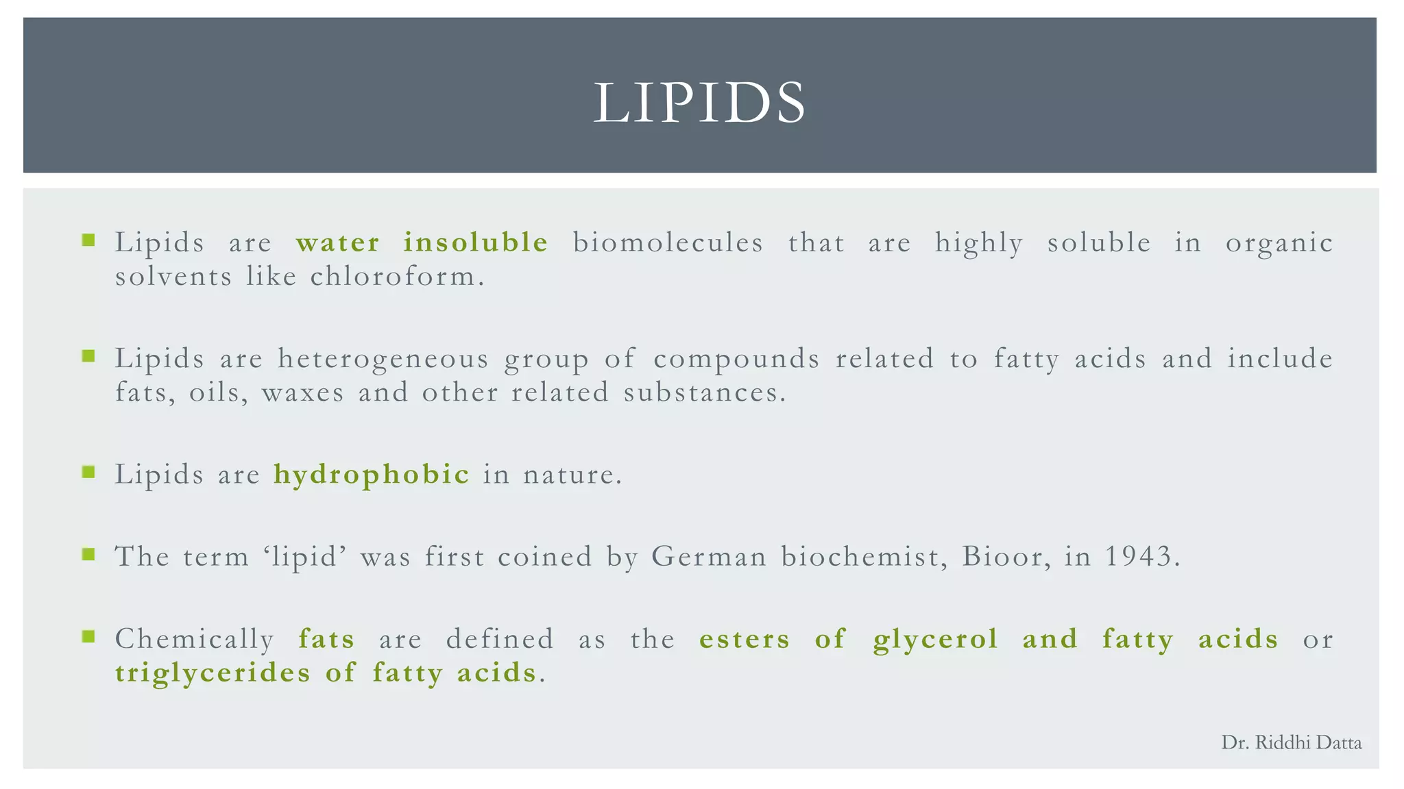 Basics of Lipid Biochemistry | PPTX