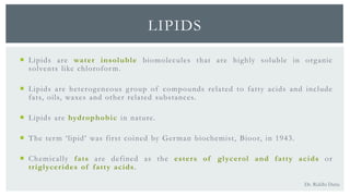 Basics of Lipid Biochemistry | PPTX