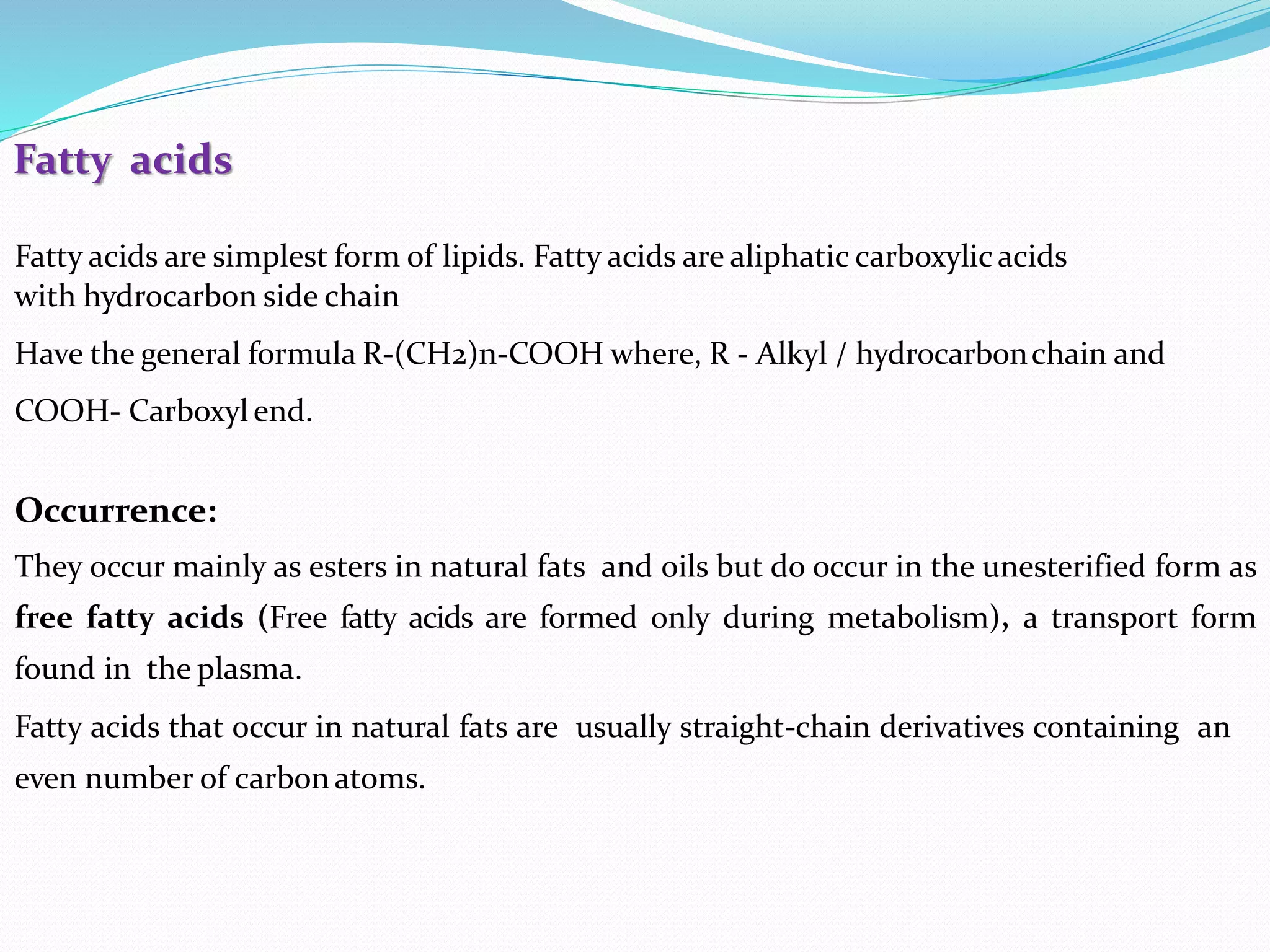 Introduction to Lipids and its Chemistry | PPTX