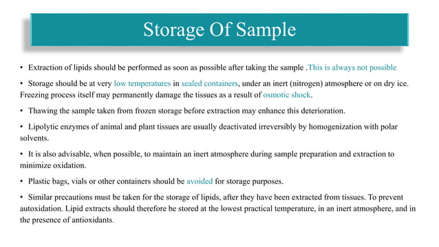 Lipids : Classification & general analysis | PPTX