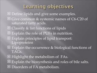 LIPIDS sources and their functional structure.ppt | Chemistry | Science