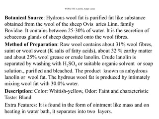LIPIDS ( fixed oils, wool fat, Bees wax) | PPTX | Chemistry | Science