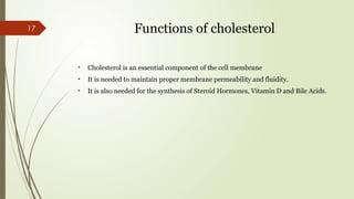 LIPIDS, TRIGLYCERIDES AND CHOLESTEROL AND TYPES OF LIPIDS | PPTX