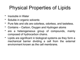 Biological Macromolecule - Lipids - Introduction | PPTX