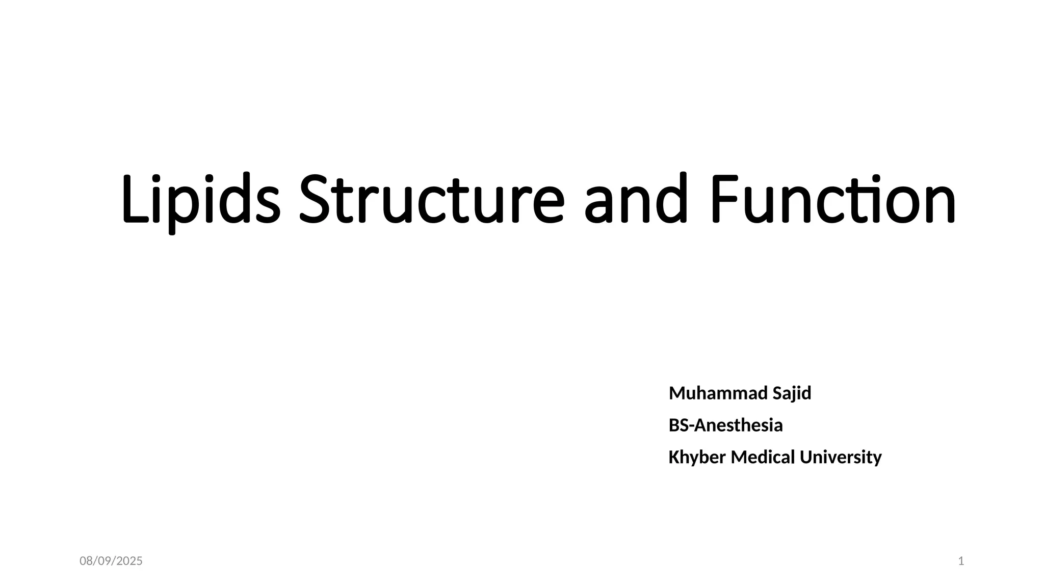 Lipids: Structure, Types, Functions & Metabolism | PPTX