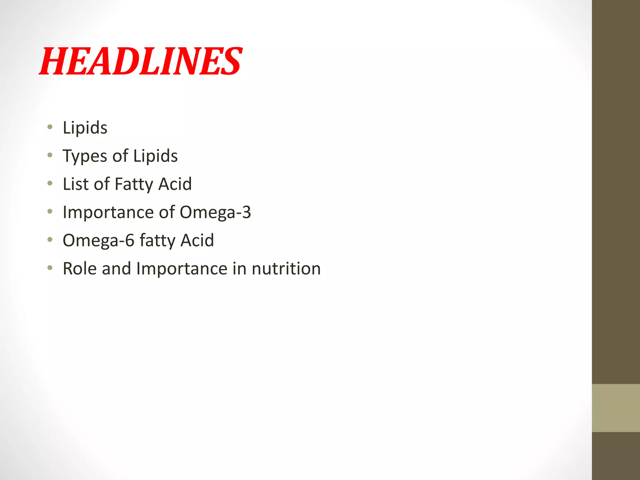 Lipids :Types, Structure, Omega-3 & 6 fatty acid importance of lipids ...