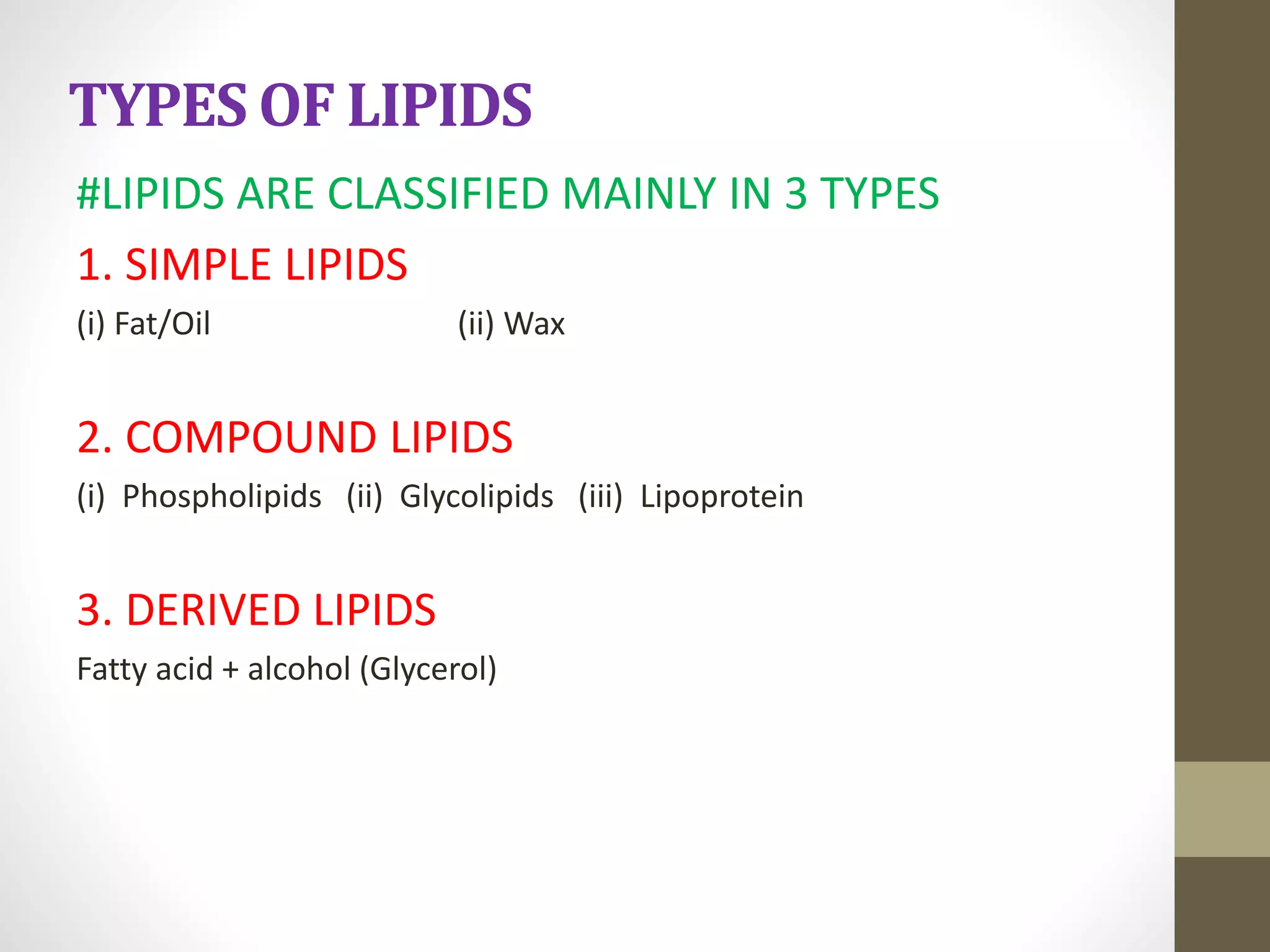 Lipids :Types, Structure, Omega-3 & 6 fatty acid importance of lipids ...