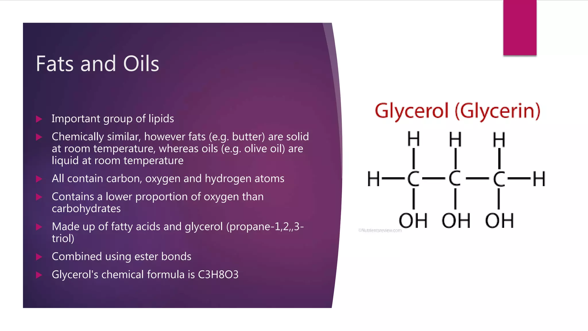 Lipids - Edexcel A-Level Biology B Topic 1.2 | PPTX