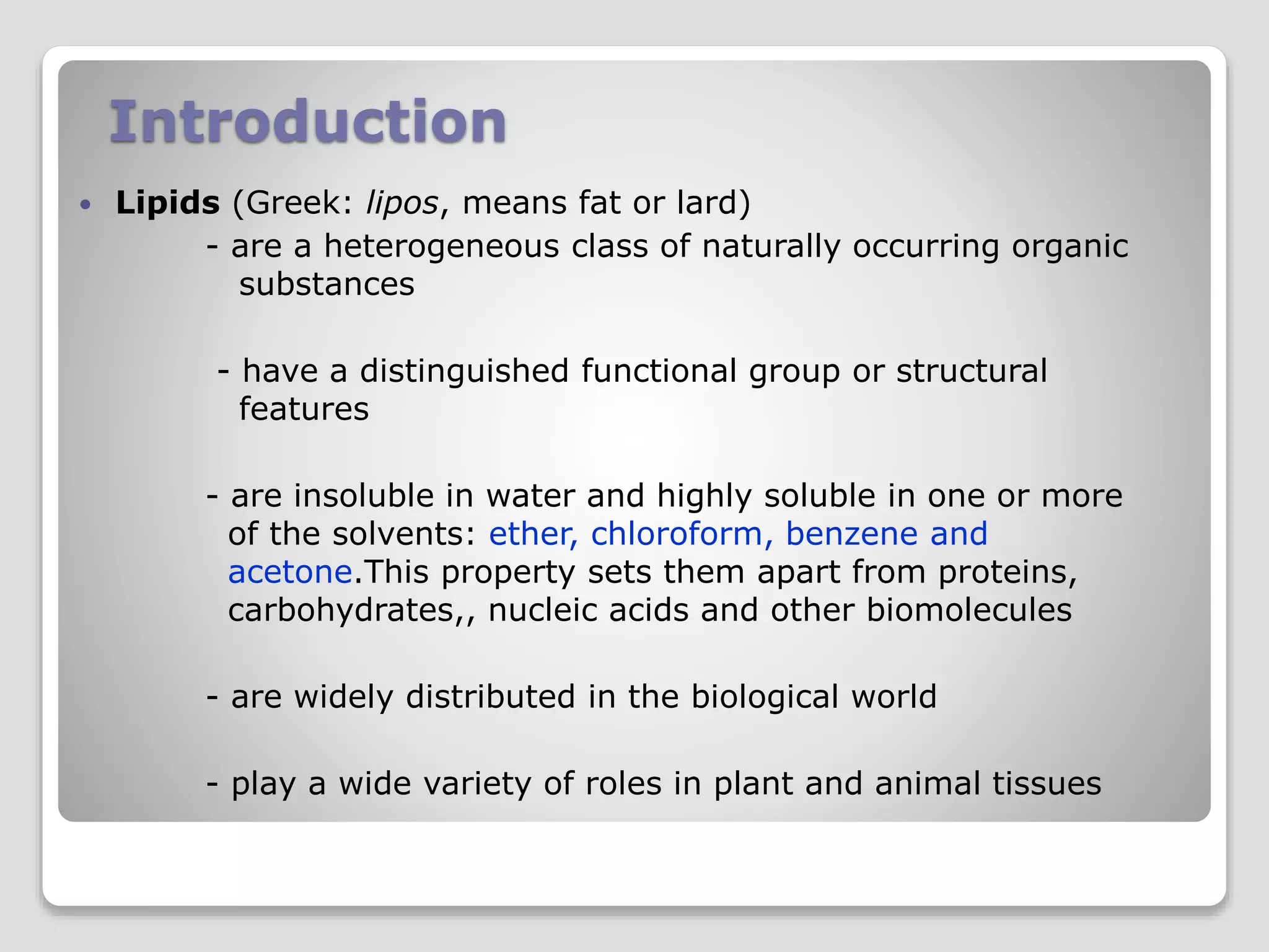 Lipids introduction. | PPTX