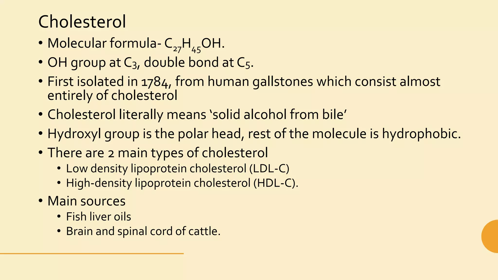 Lipids structure, classification, functions and properties | PPTX