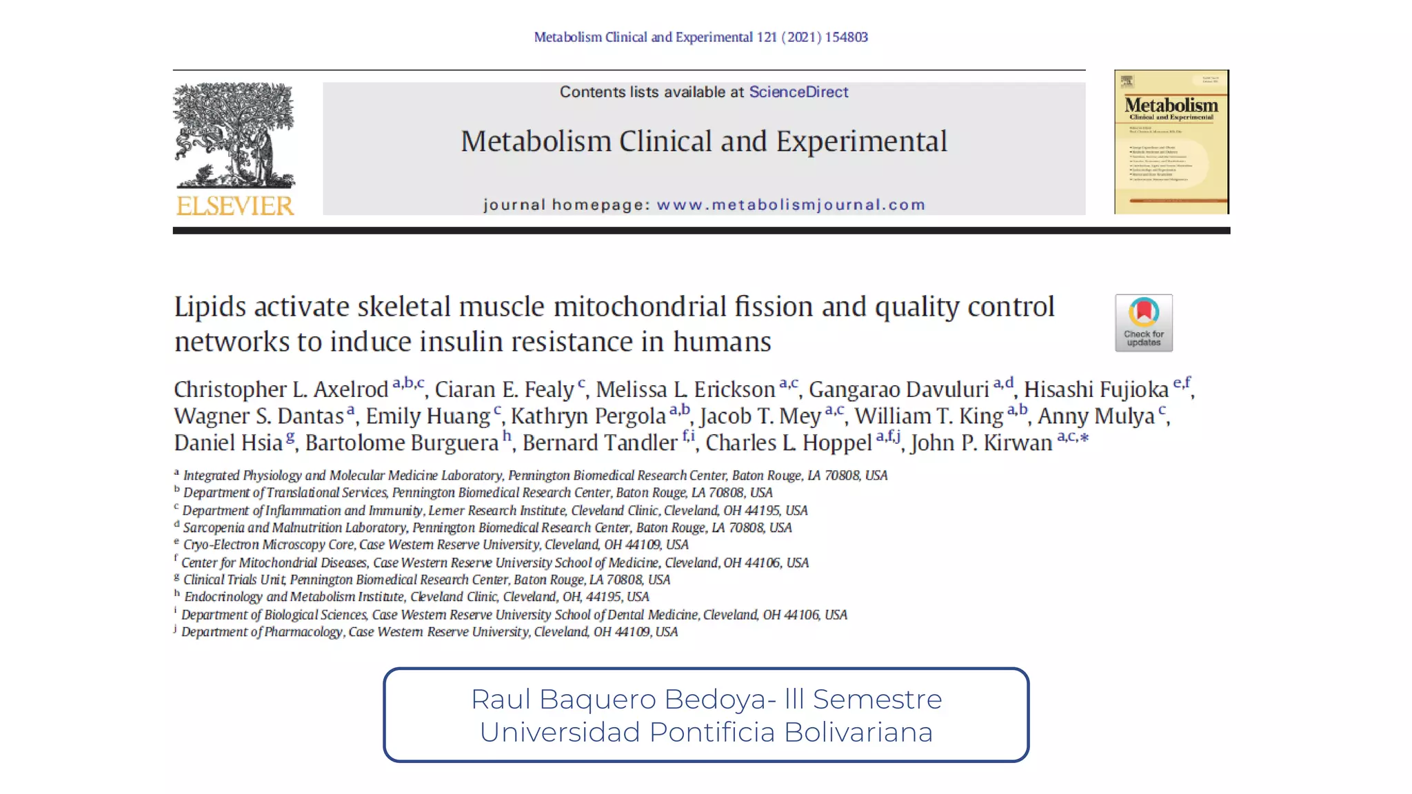 Lipids activate skeletal muscle mitochondrial fission and quality ...