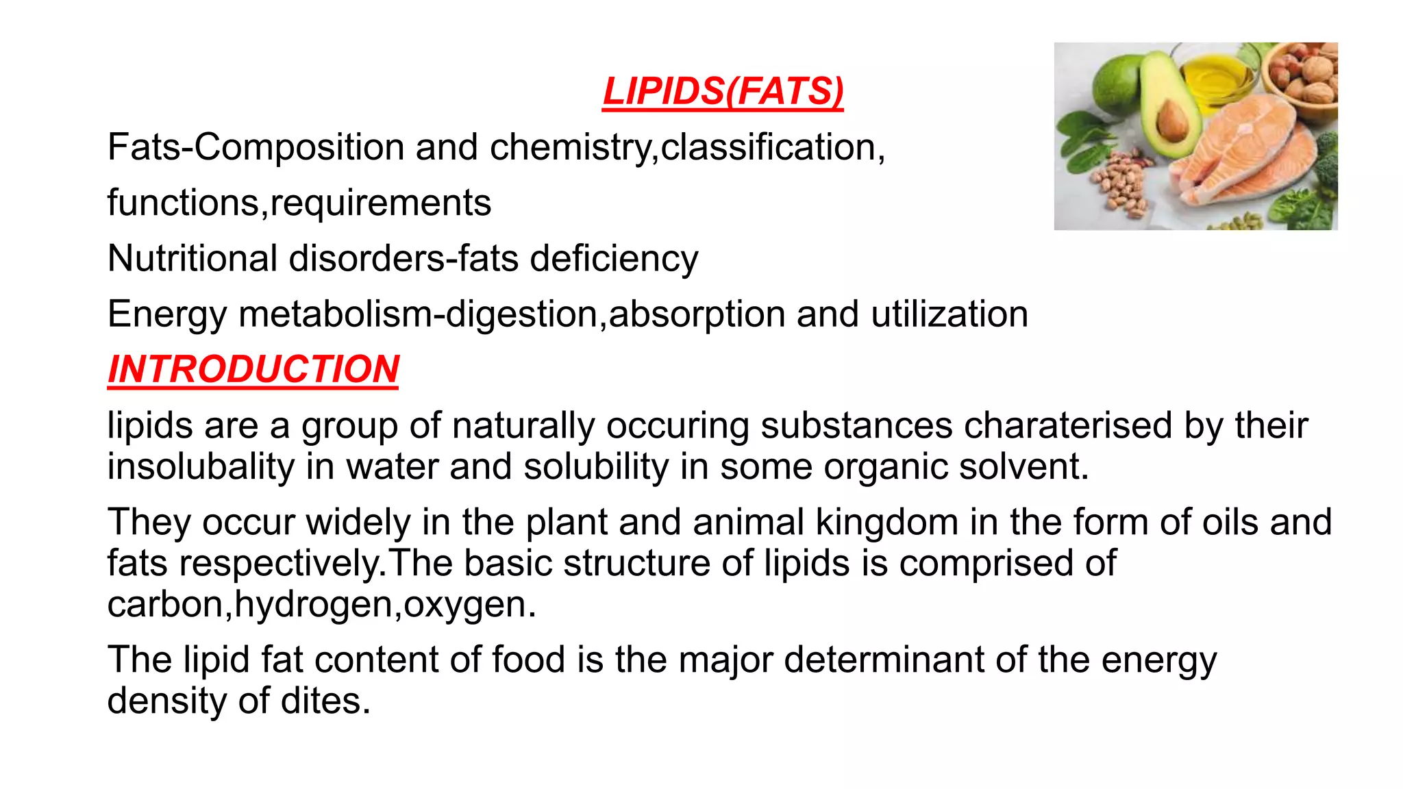 Lipids and fats | PPTX