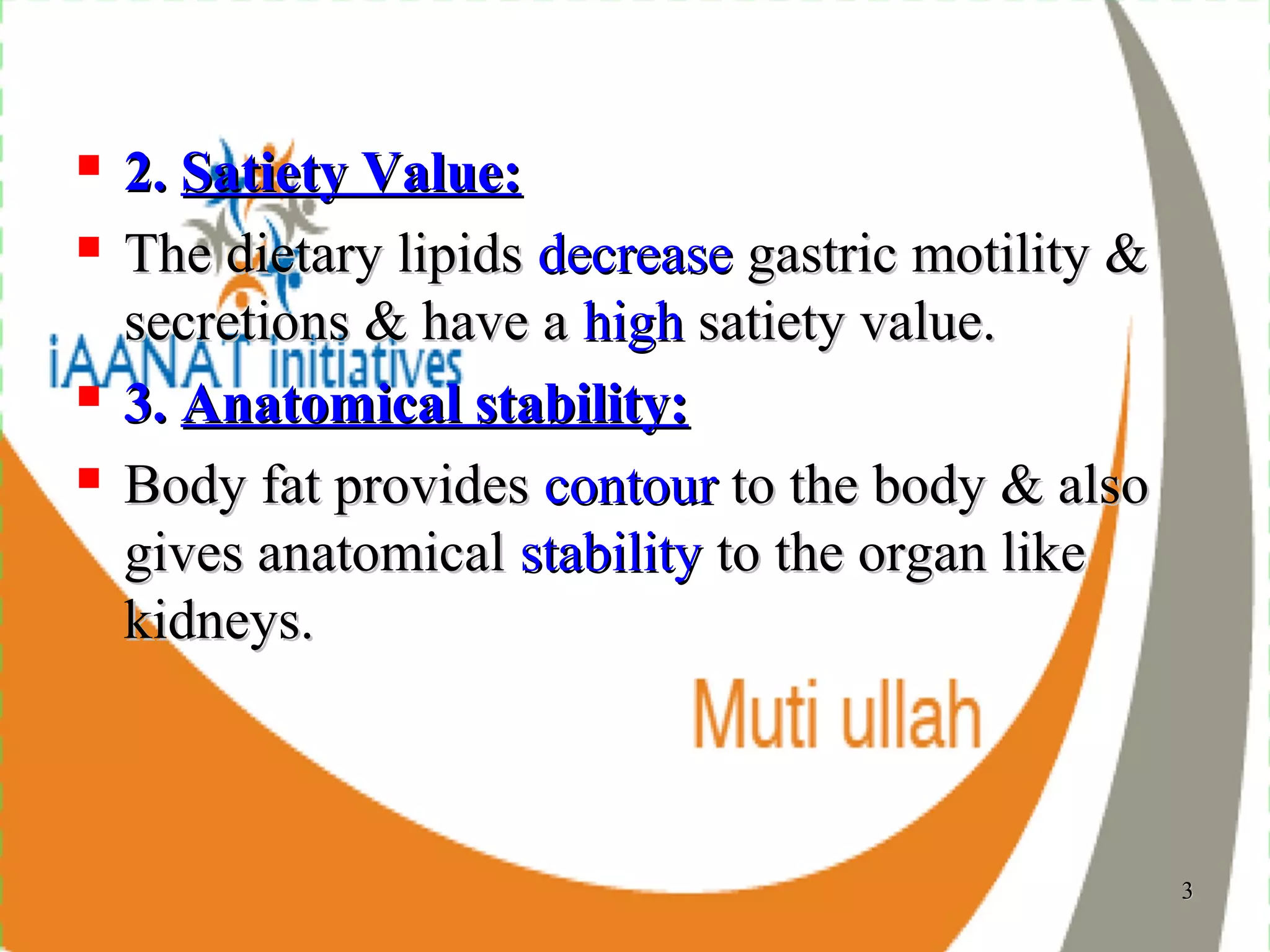 Lipids importance | PPT