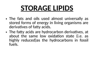 LIPIDS LECT 1 ( biochemistry 1) BS Biotechnology | PPTX