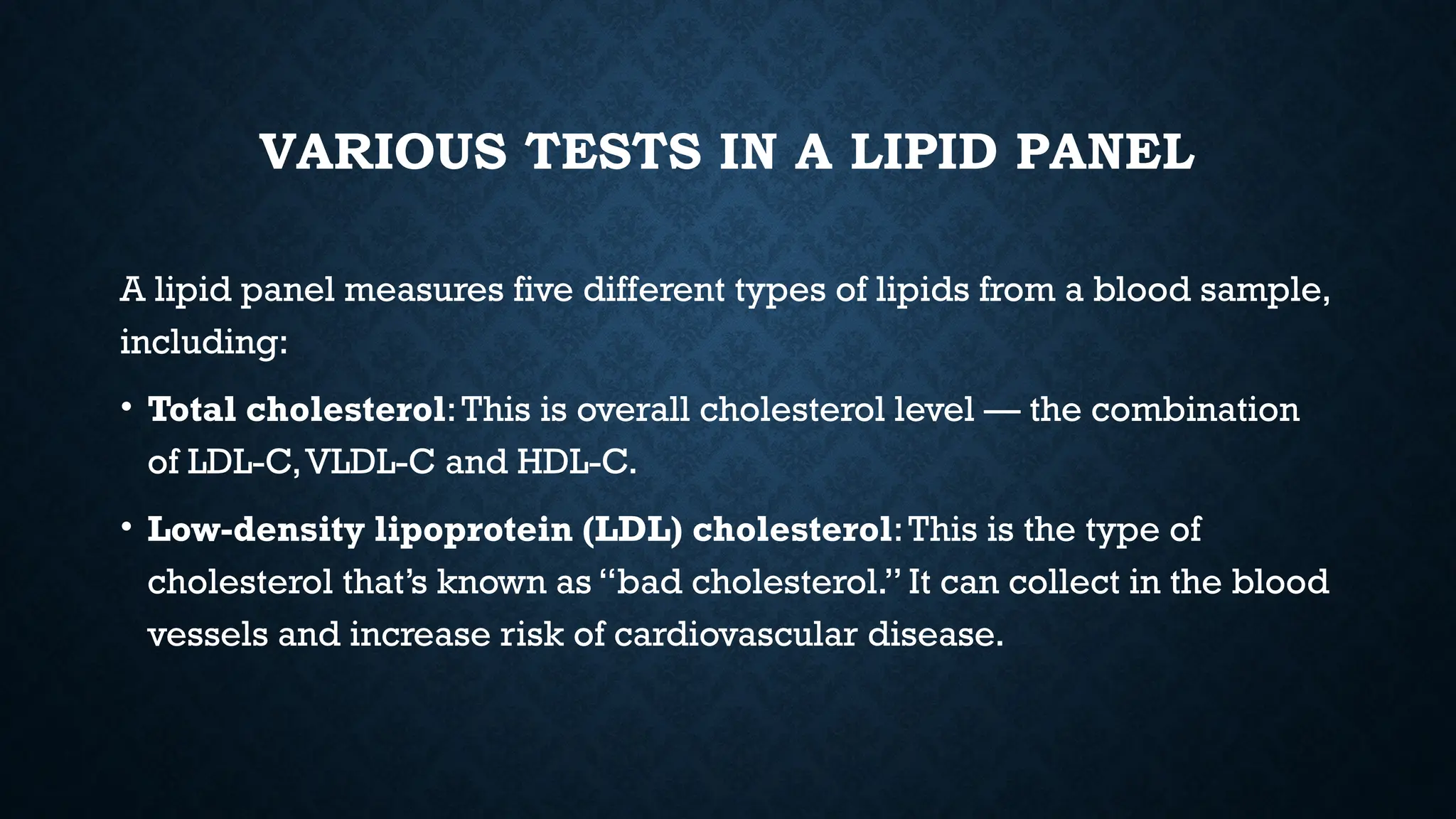 Lipid Test or Lipoprotein Profile for Nursing Students | PPTX
